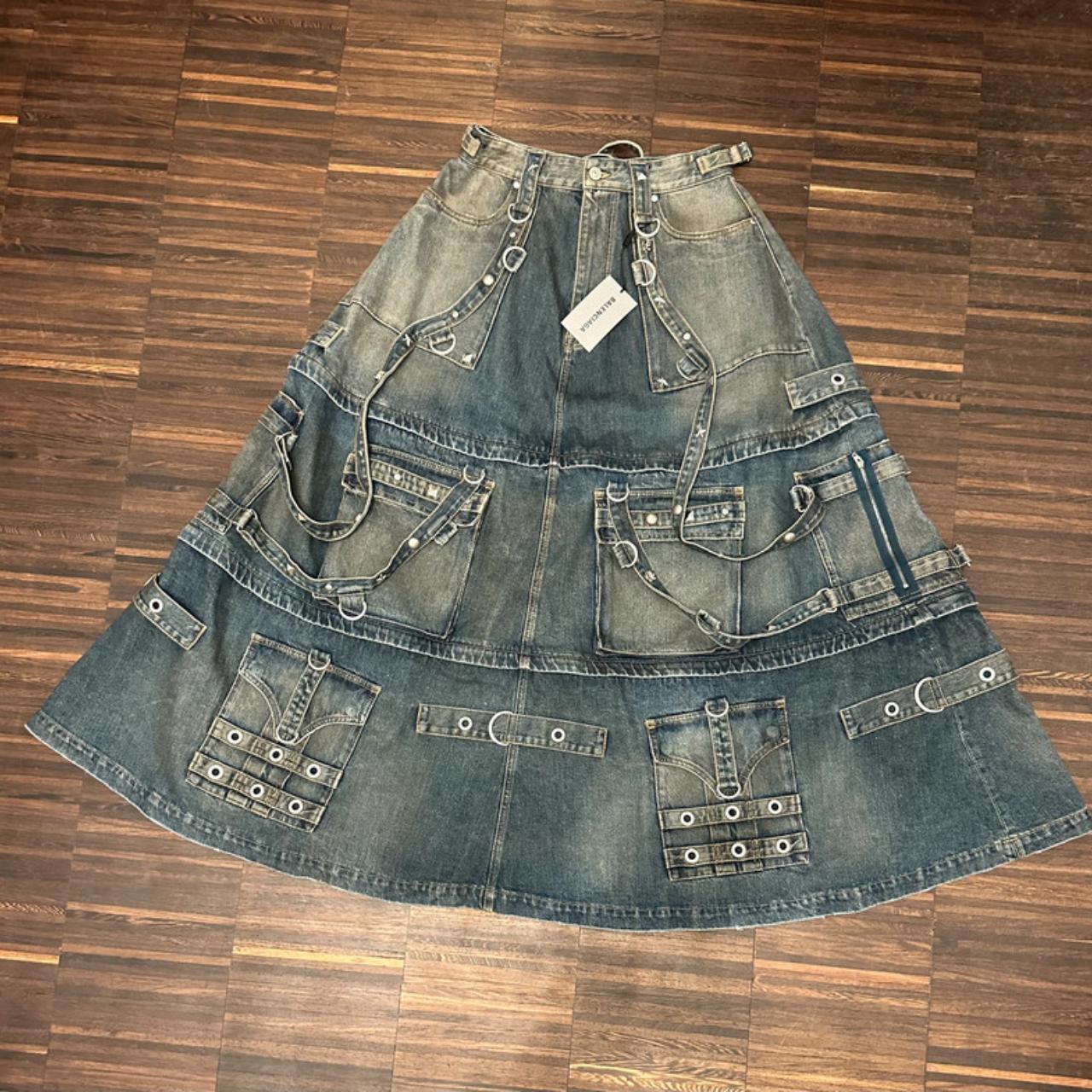 Balenciaga Raver Denim Maxi Dress from the Spring... - Depop
