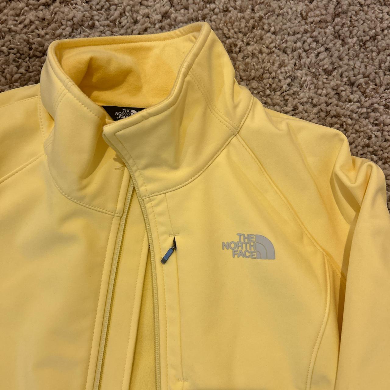 yellow north face jacket/coat⭐️ fleece on the inside... | Depop
