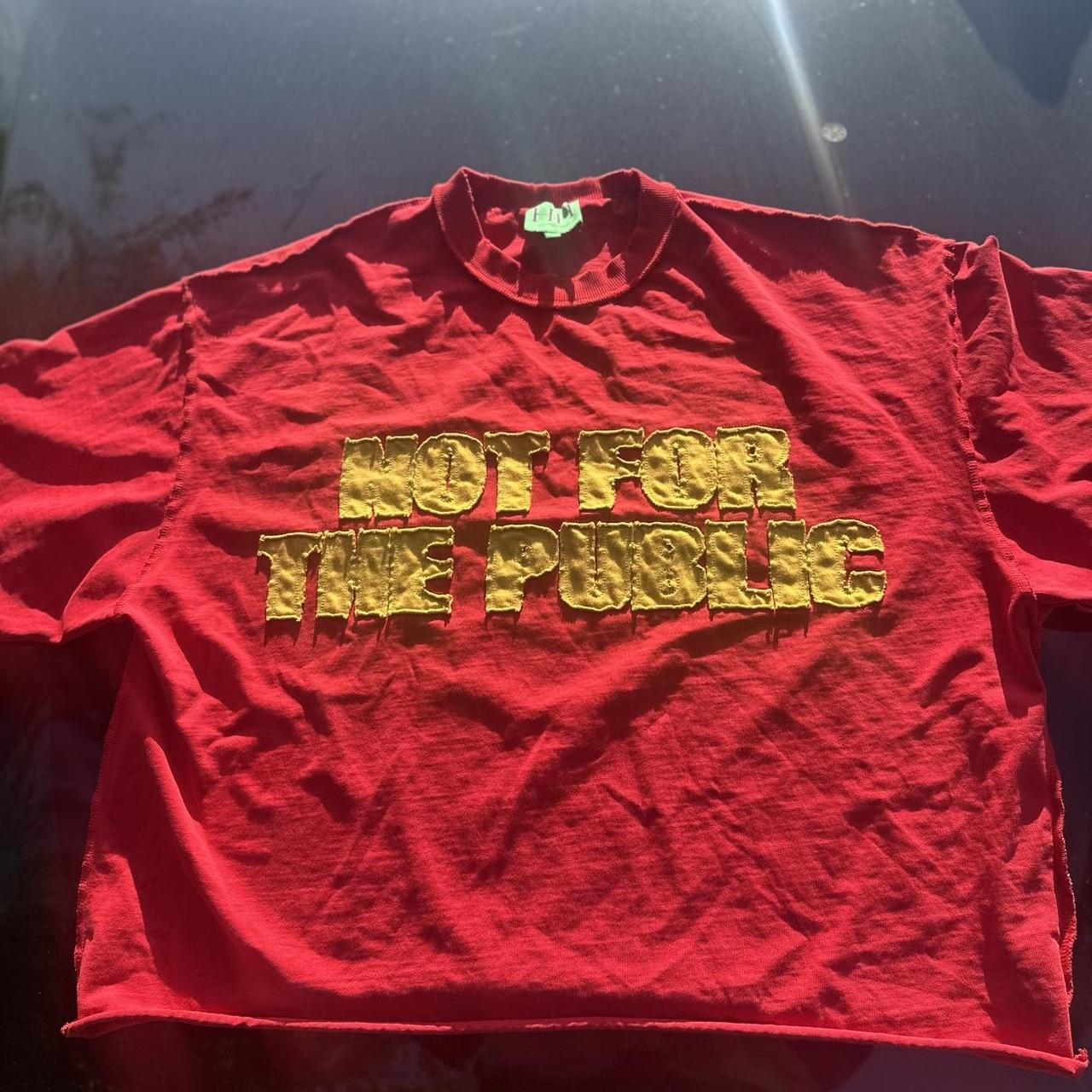 Red and yellow Hollywood Hideout Oversized Boxy Crop... | Depop