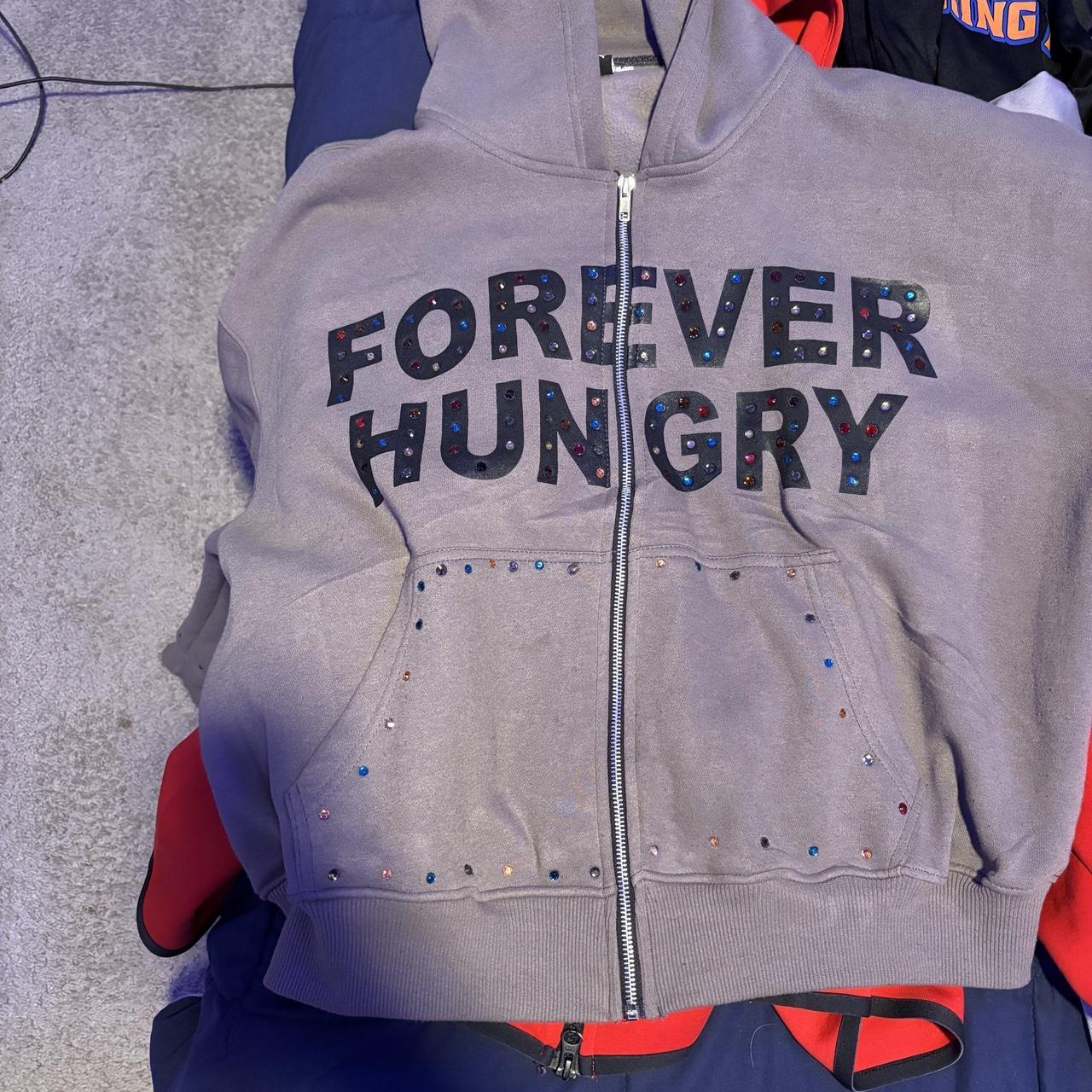 forever hungry zip-up size-large - Depop