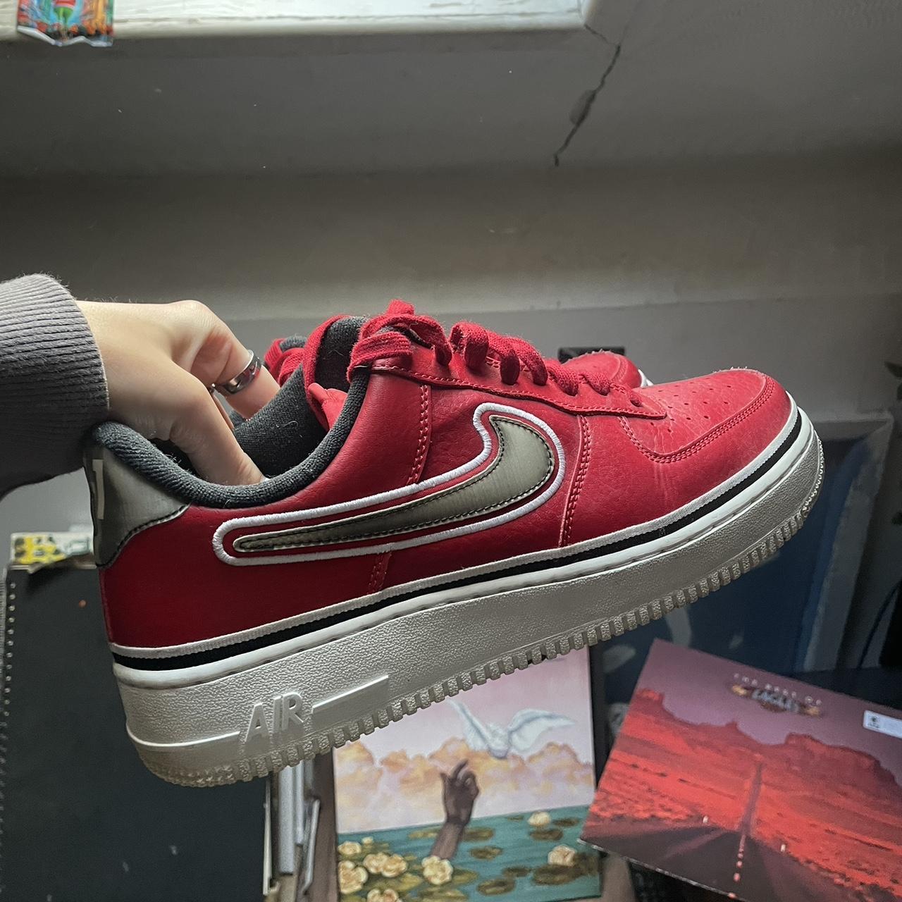 Red Air Force 1 NBA edition Size 8 These are in good... - Depop