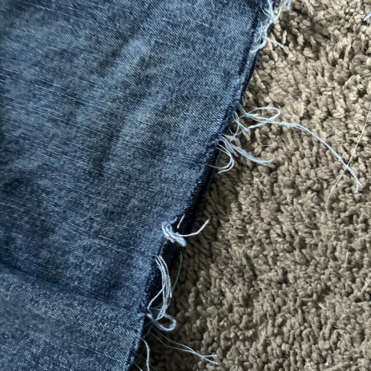 Jorts, frayed bottoms Fit below the nee 32-34 waist... - Depop