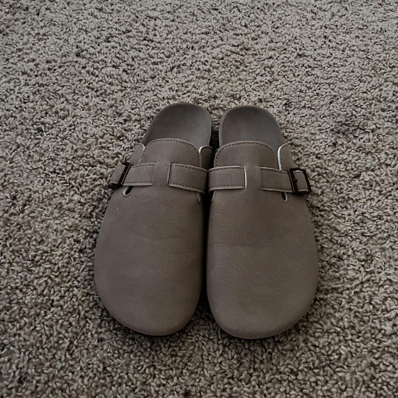 target light brown clogs size 8 worn once send offers - Depop