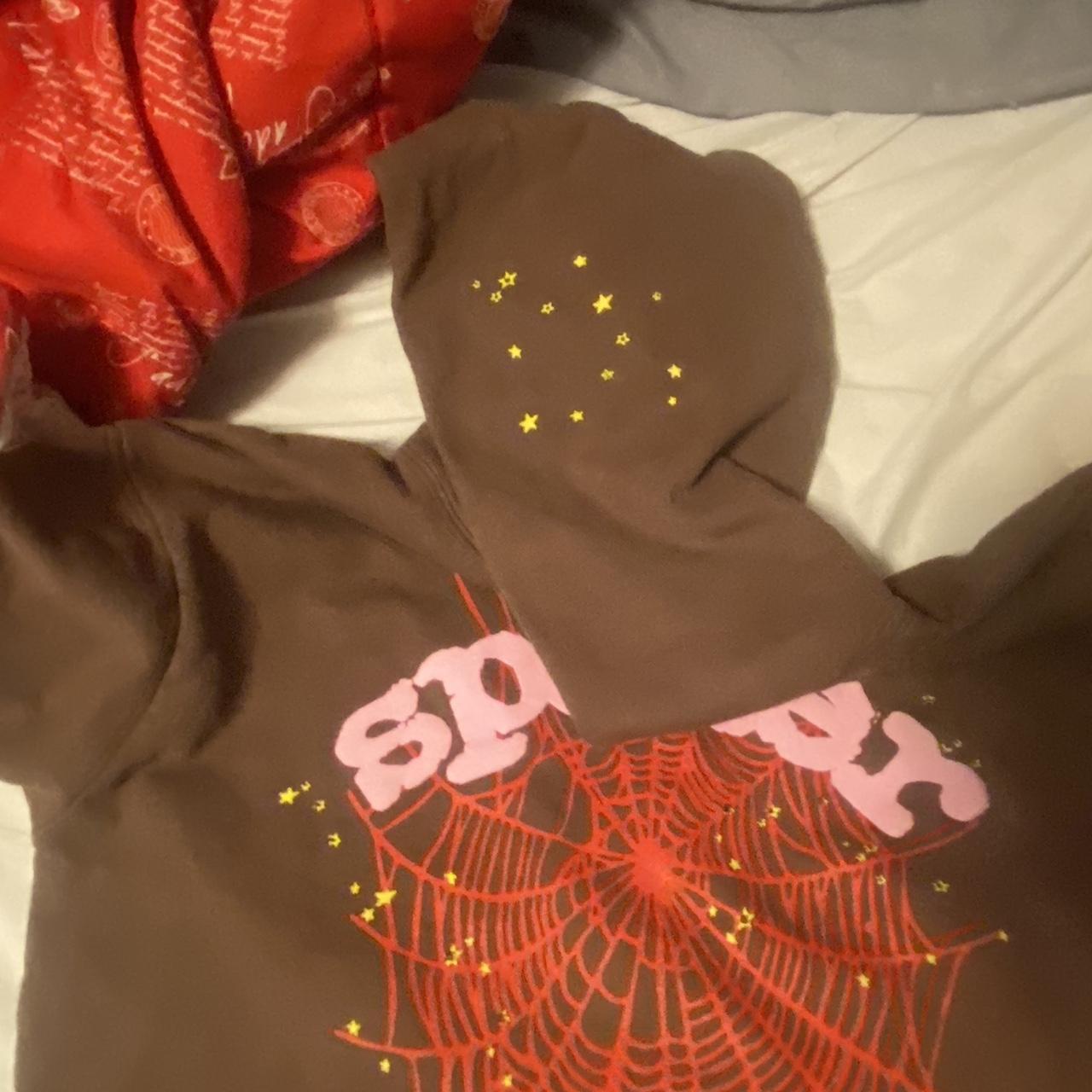555 Spider hoddie , Brown - Depop
