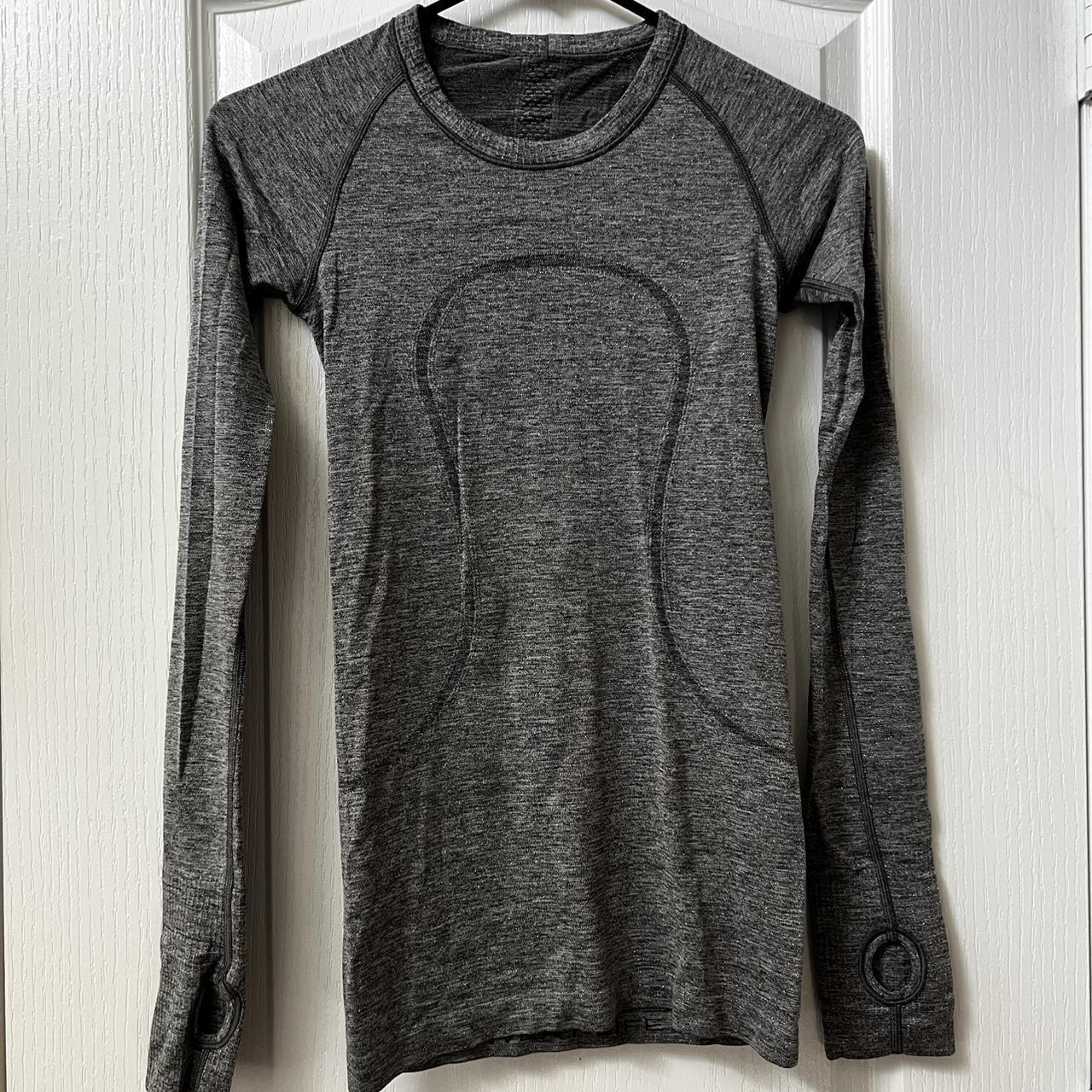 size 4 lululemon swiftly tech grey long sleeve | Depop