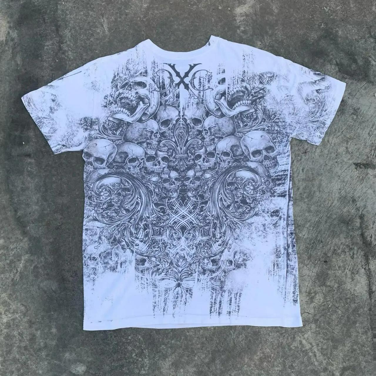 Y2K T-Shirt Saint Scream Remera Affliction Oversized... - Depop