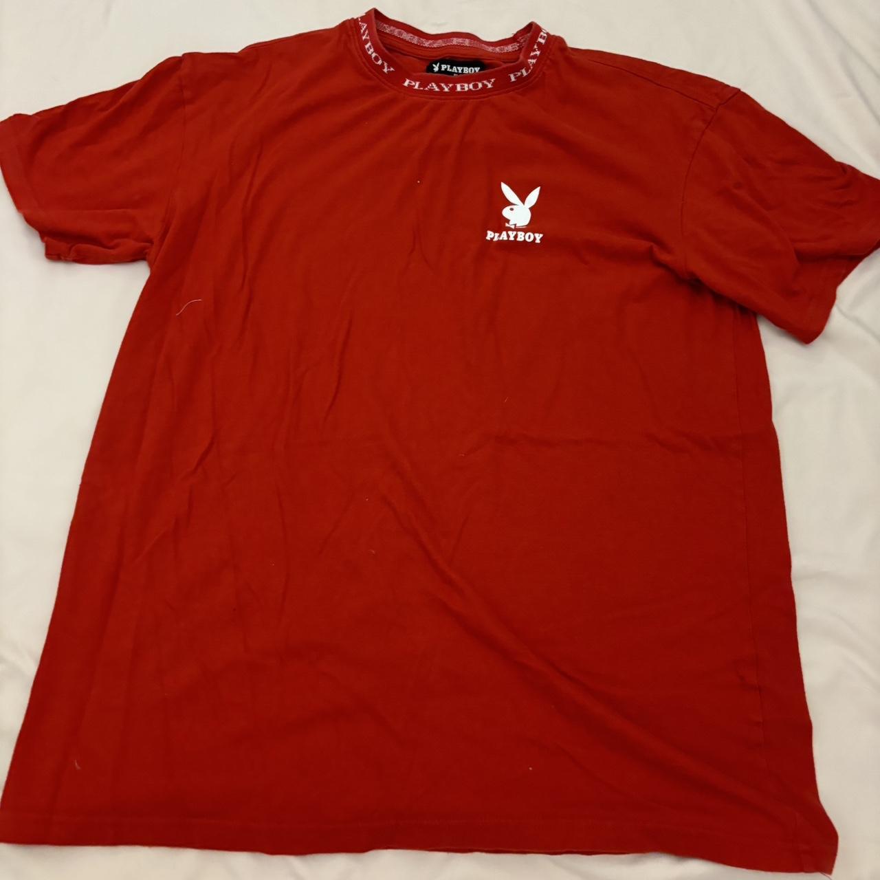 Red playboy t shirt - Depop
