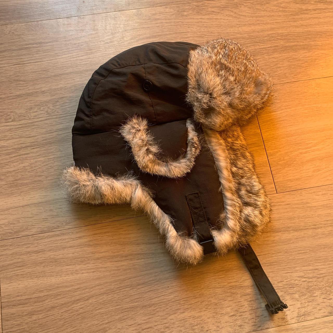 Black and brown furry hat Super sick hat!! #y2k... - Depop