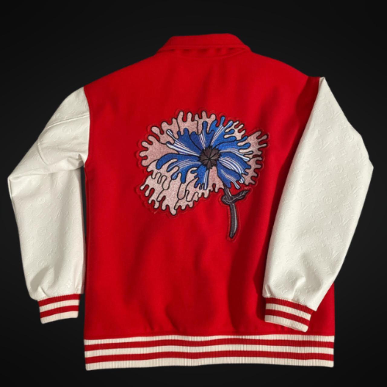 Louis Vuitton Red Varsity Jacket Insane attention to... - Depop