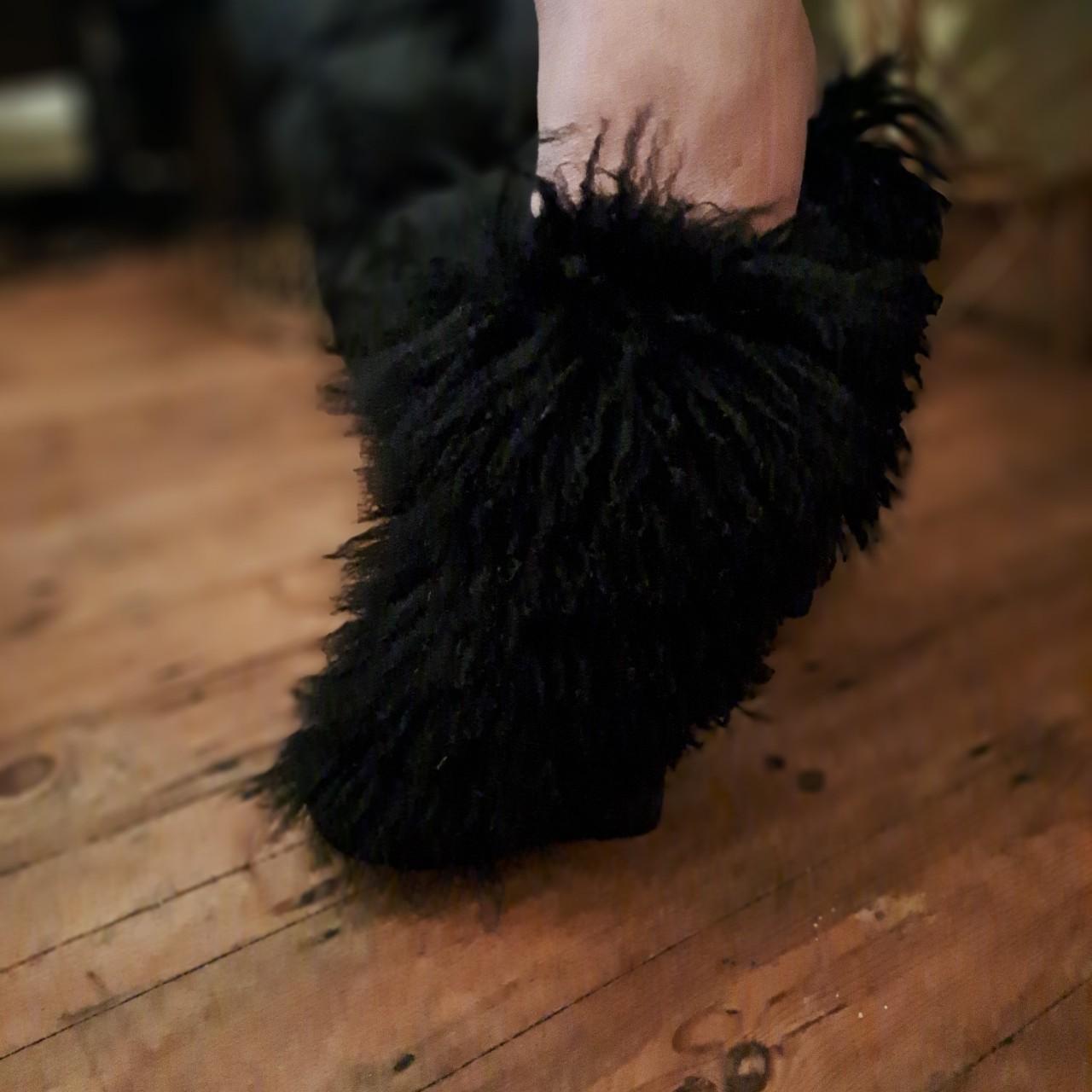 Rare, festival, ski, rave,90s ,fur fluffy Mongolian... | Depop