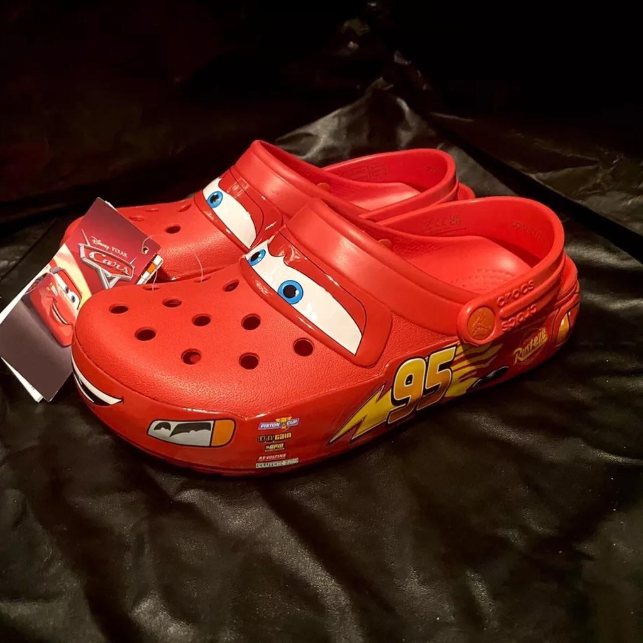 lightning mcqueen crocs (Any size available... - Depop