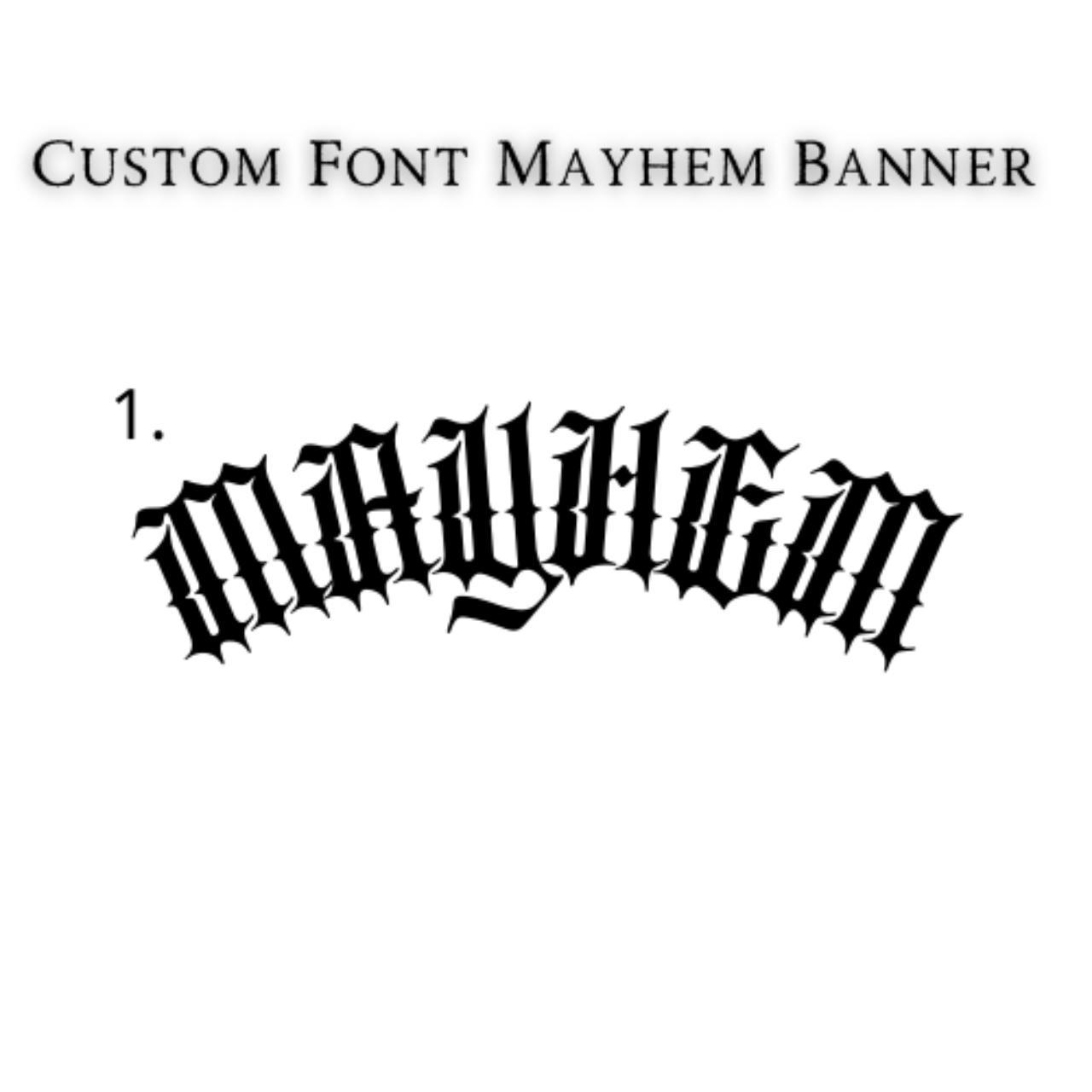 "Mayhem" Custom Font Windshield Banner. Choose... | Depop