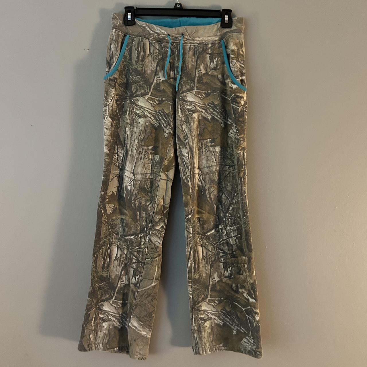 Real Tree Wide Leg Camo Sweatpants with adorable... - Depop