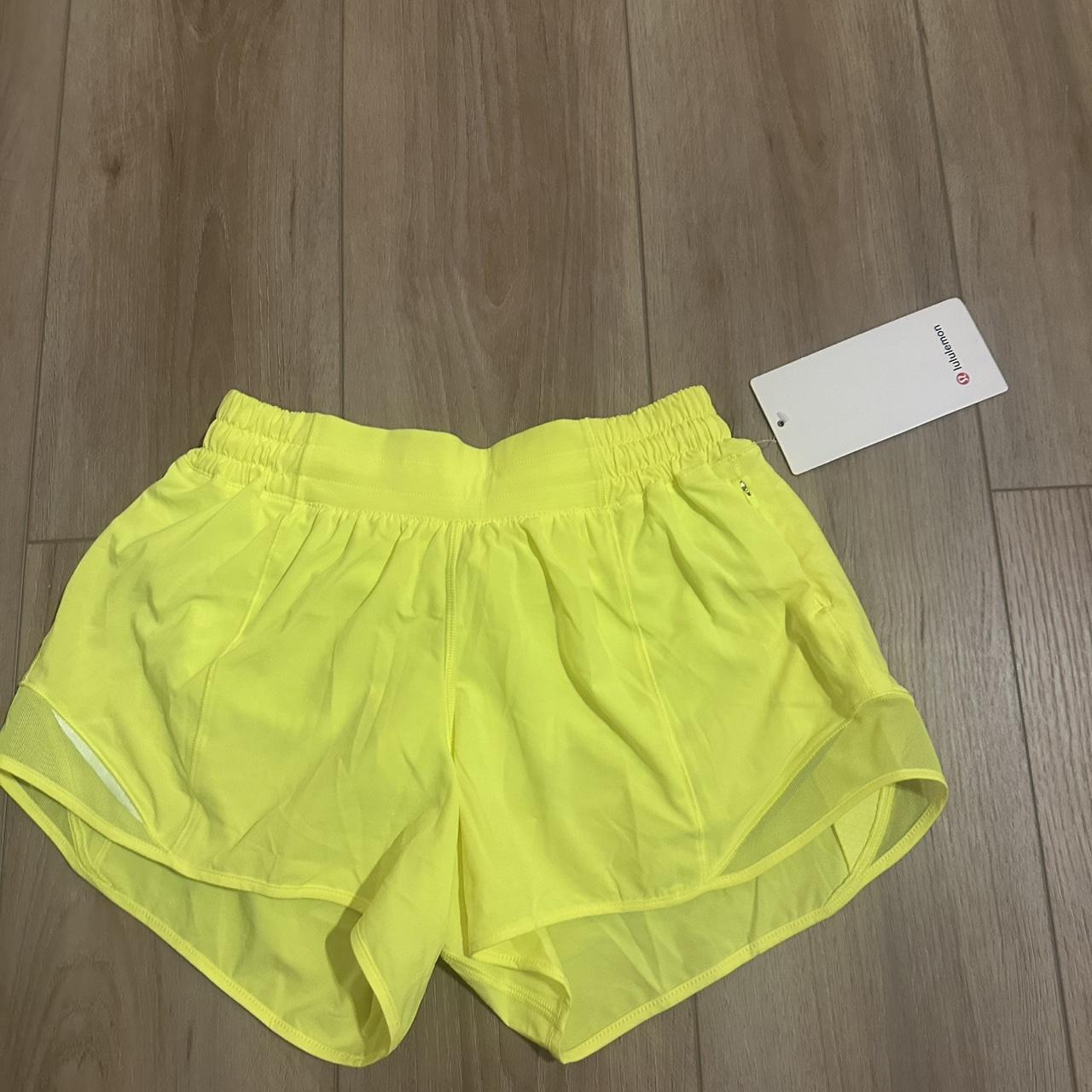 Neon yellow Lululemon Speed Up Shorts #lululemon #neon | Depop