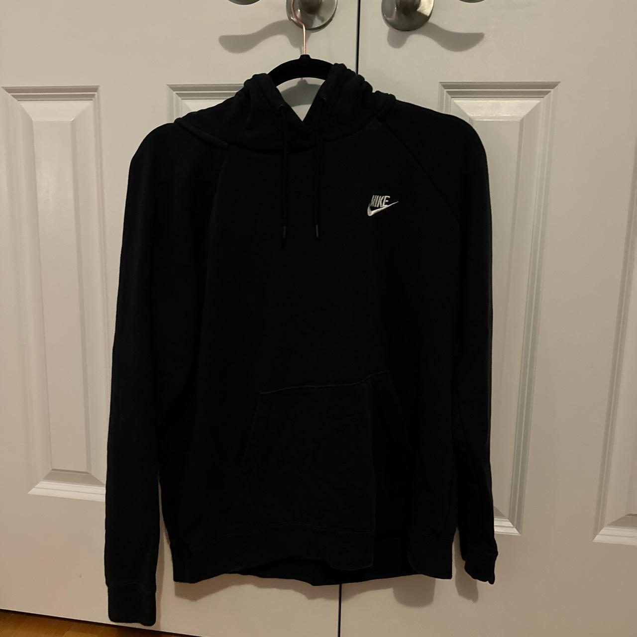 small black nike hoodie worn - Depop