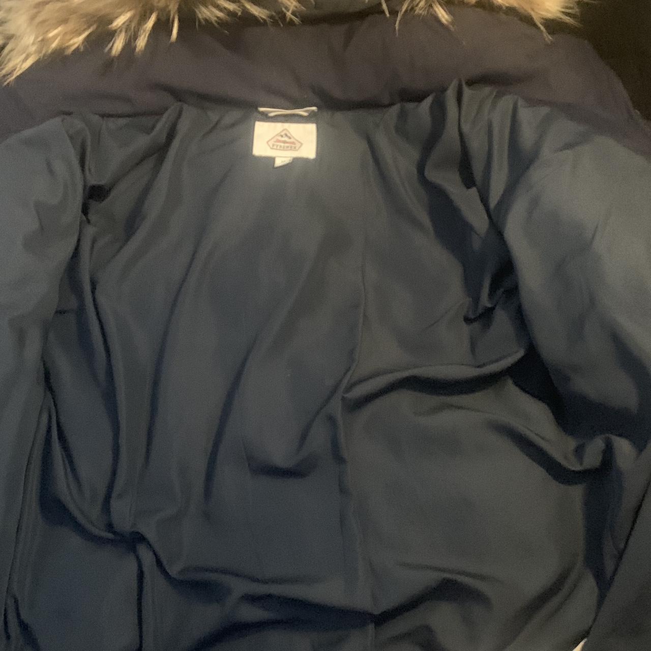 Navy blue pyrenex bomber jacket with detachable fur... - Depop