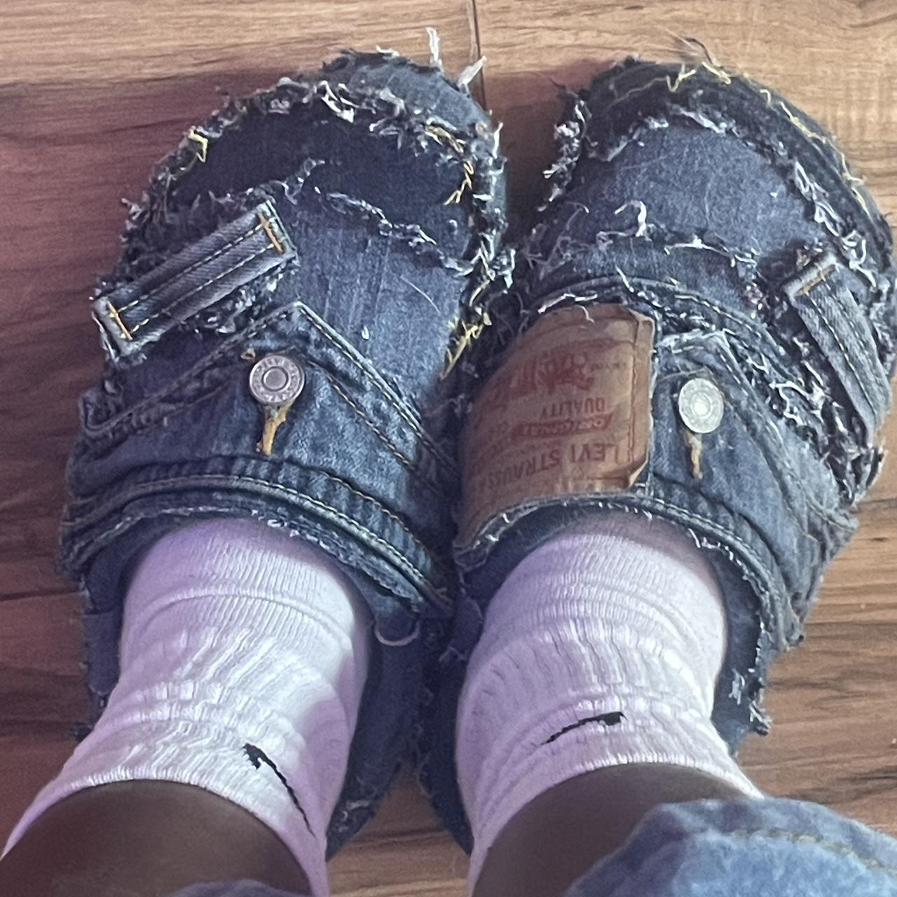 Custom Levi Jean slides Size 6, 8, 9.5, 10 in... - Depop