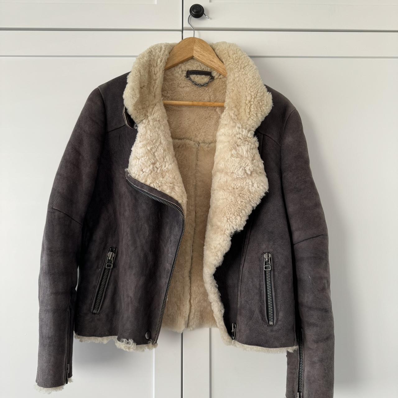 Scanlan Theodore lambskin shearling bomber jacket -... - Depop