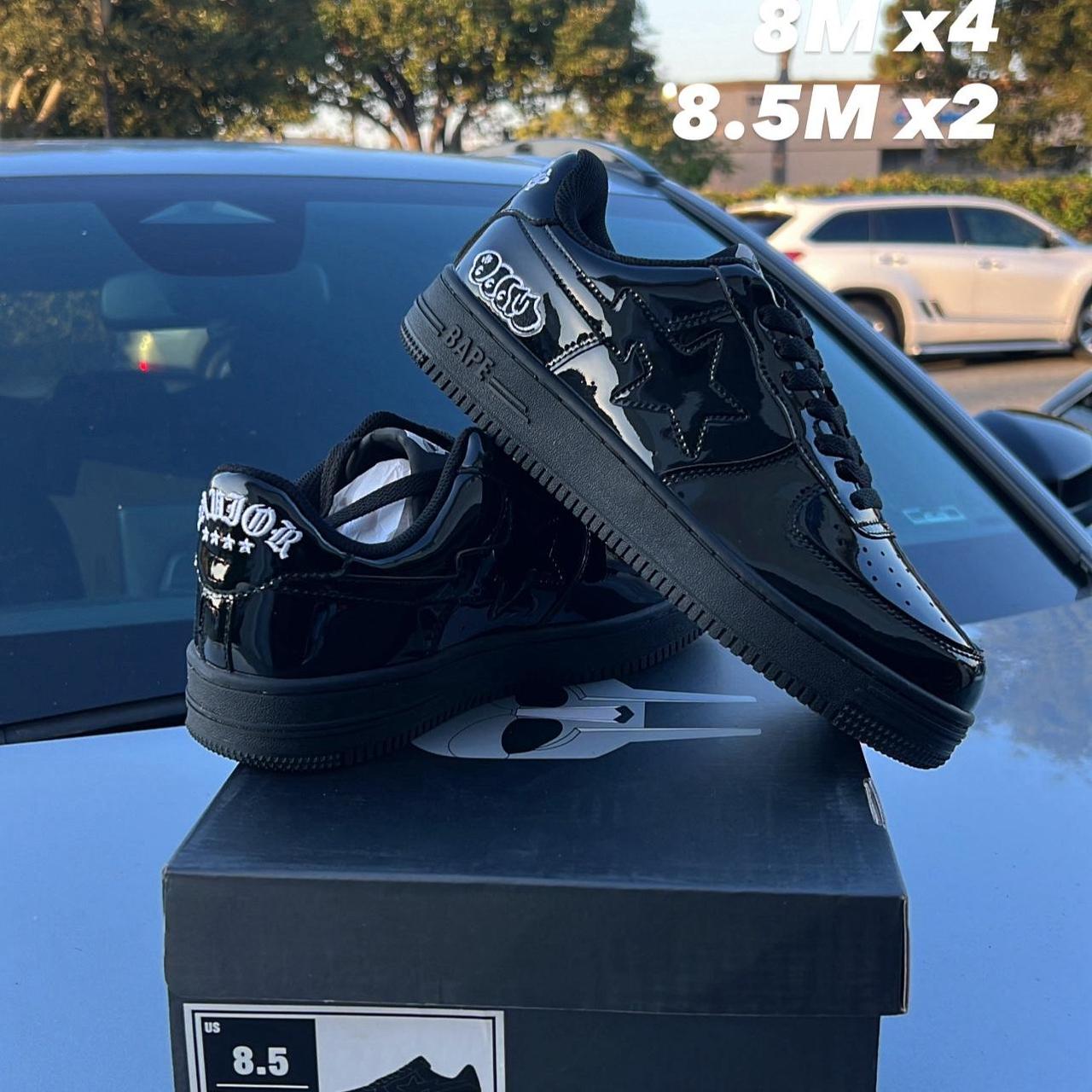 ALL BLACK BAPESTA/DOOMSTA SNEAKER BRAND NEW 8US... | Depop