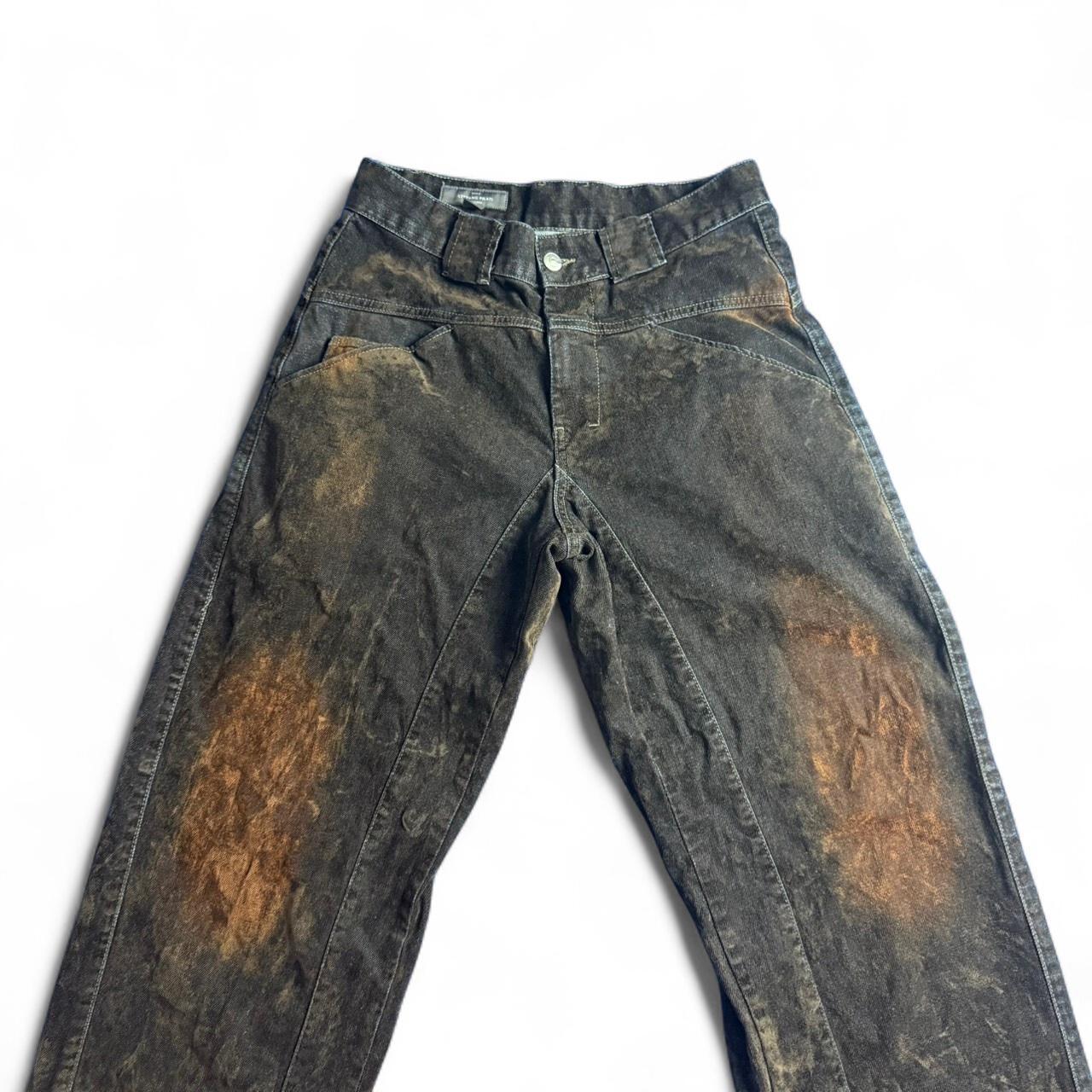 Acid wash brown corduroys velvet textured finish... | Depop