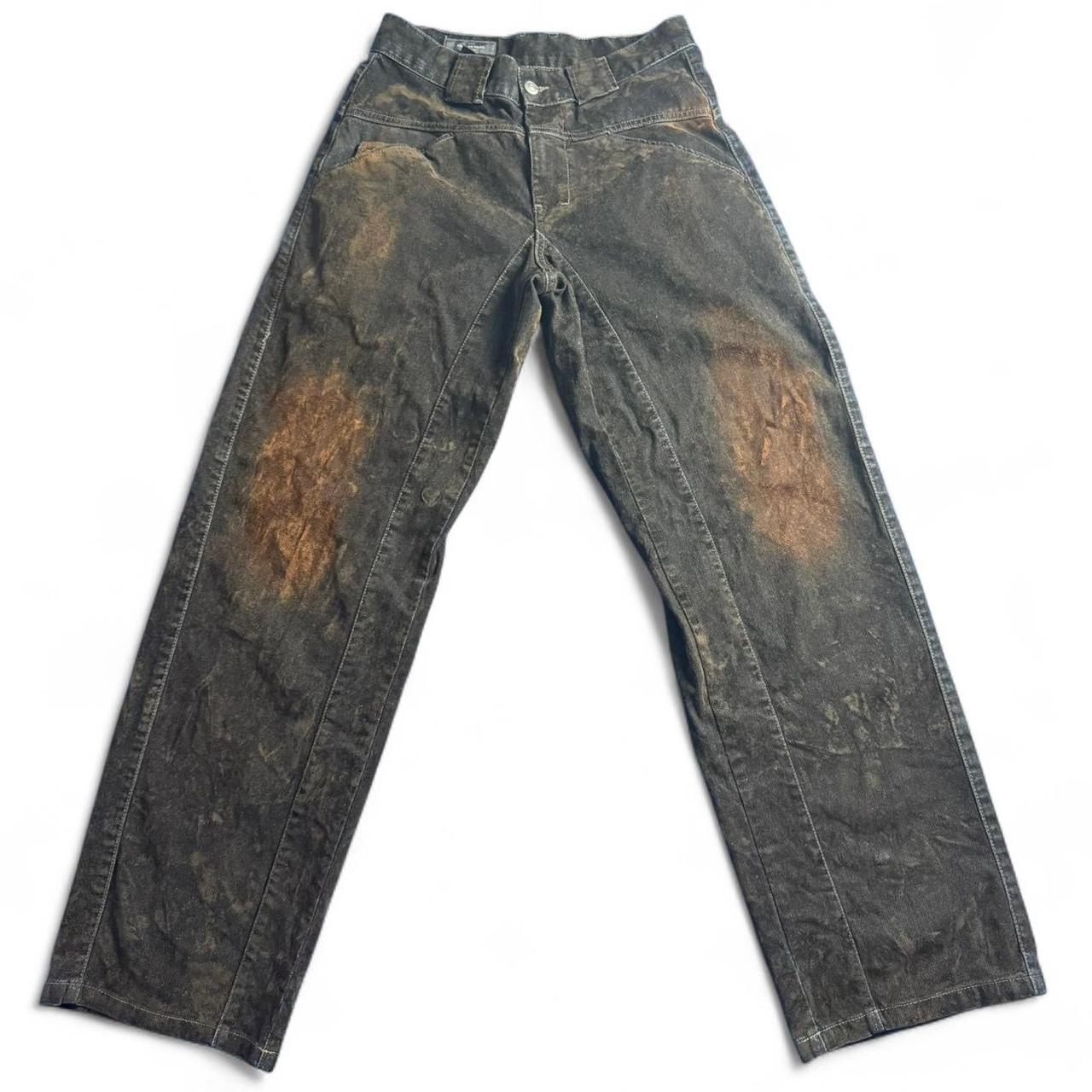 Acid wash brown corduroys velvet textured finish... | Depop