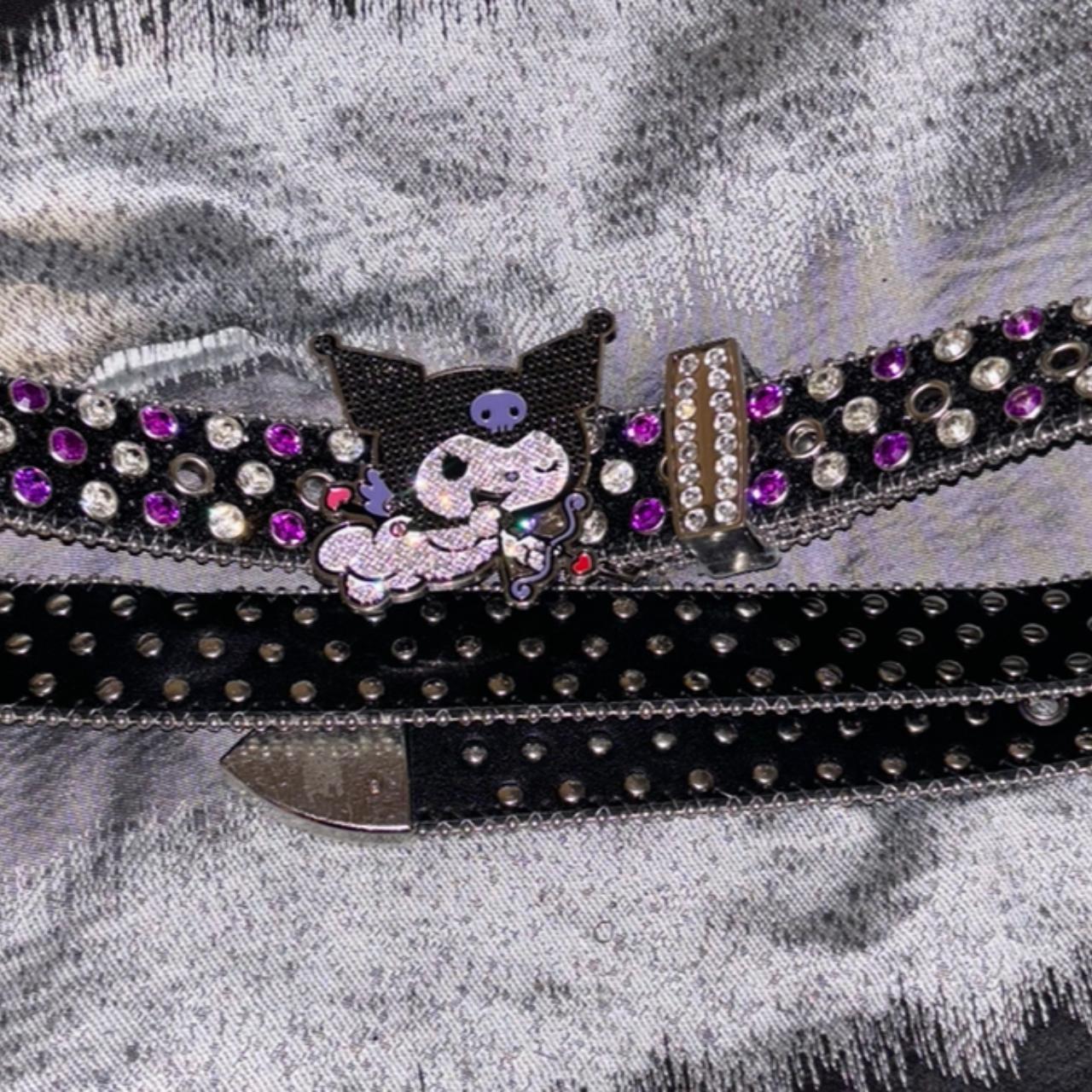 Spinning Kuromi hello kitty Rhinestone Belt... - Depop