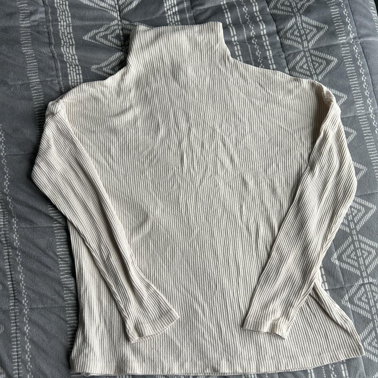 Classic ribbed cream turtle neck - Depop