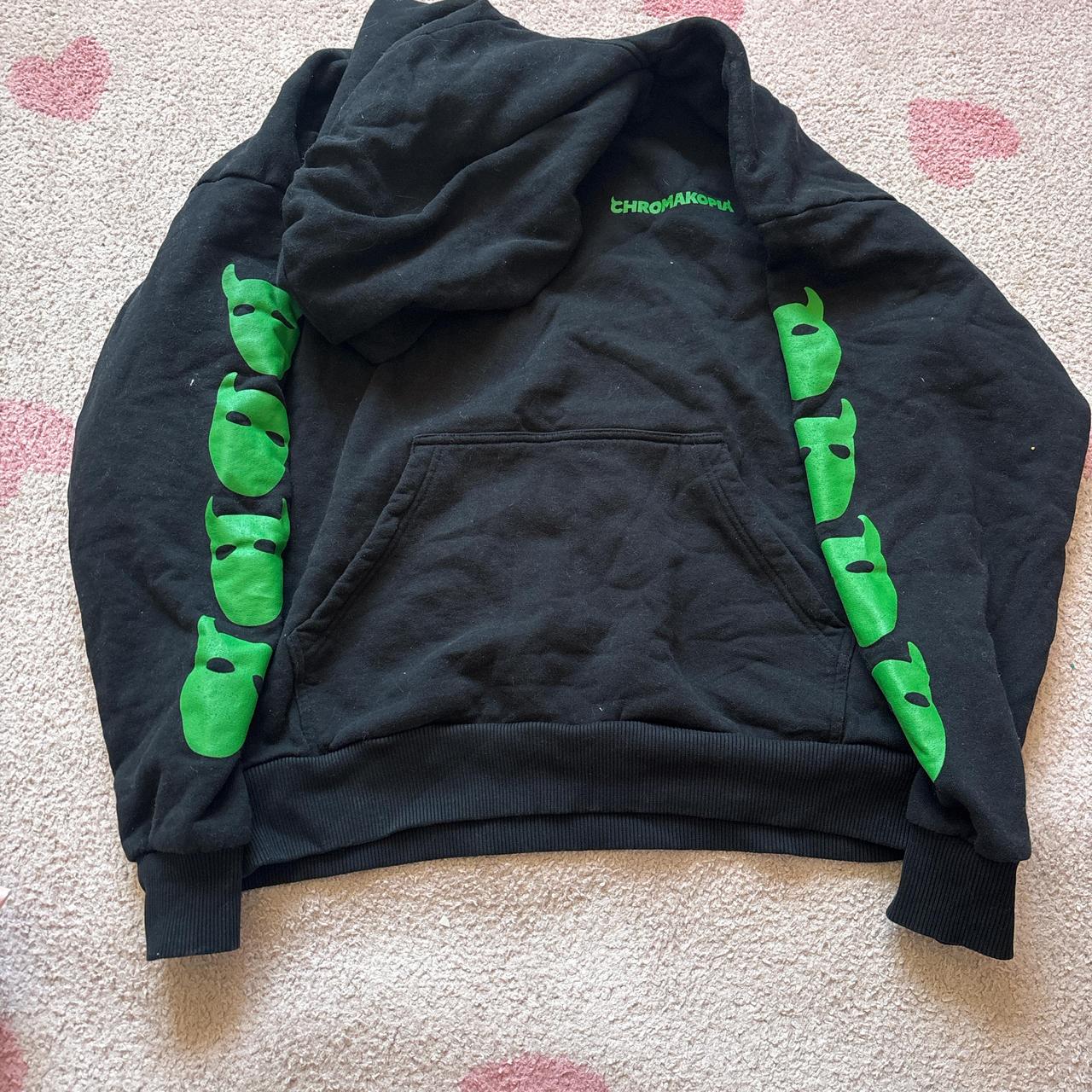 Chromakopia tour black and green hoodie | Depop
