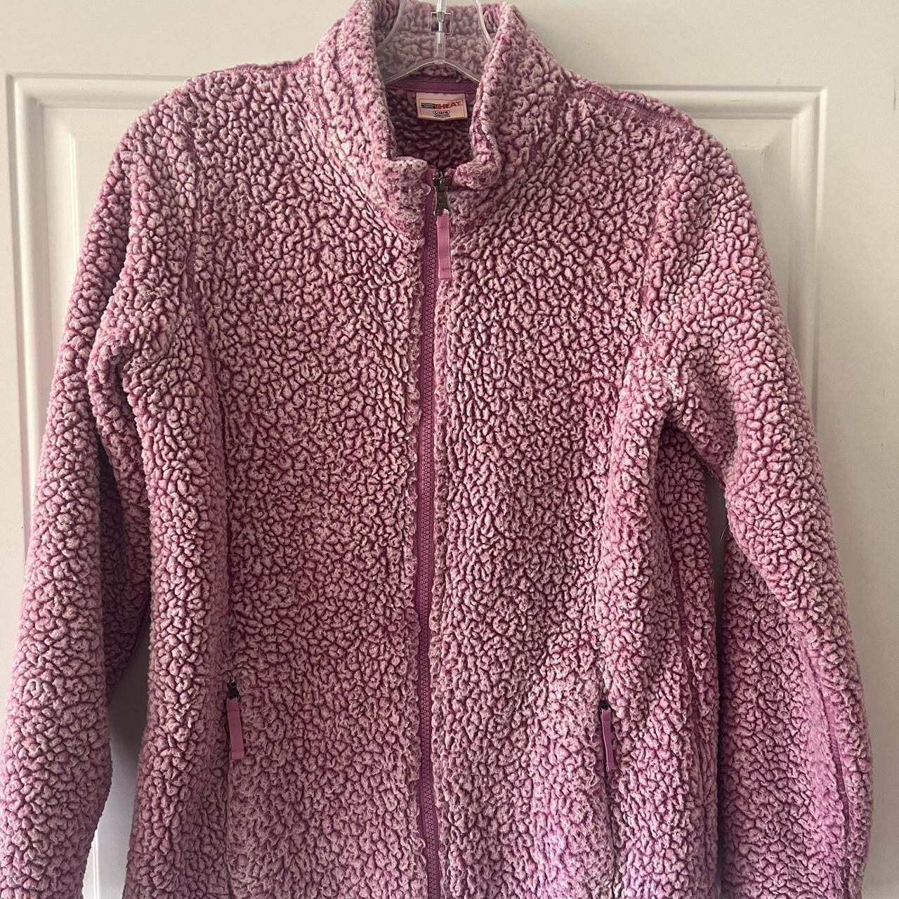 Fluffy pink jacket 🌸 Kids Large, could fit as an... - Depop