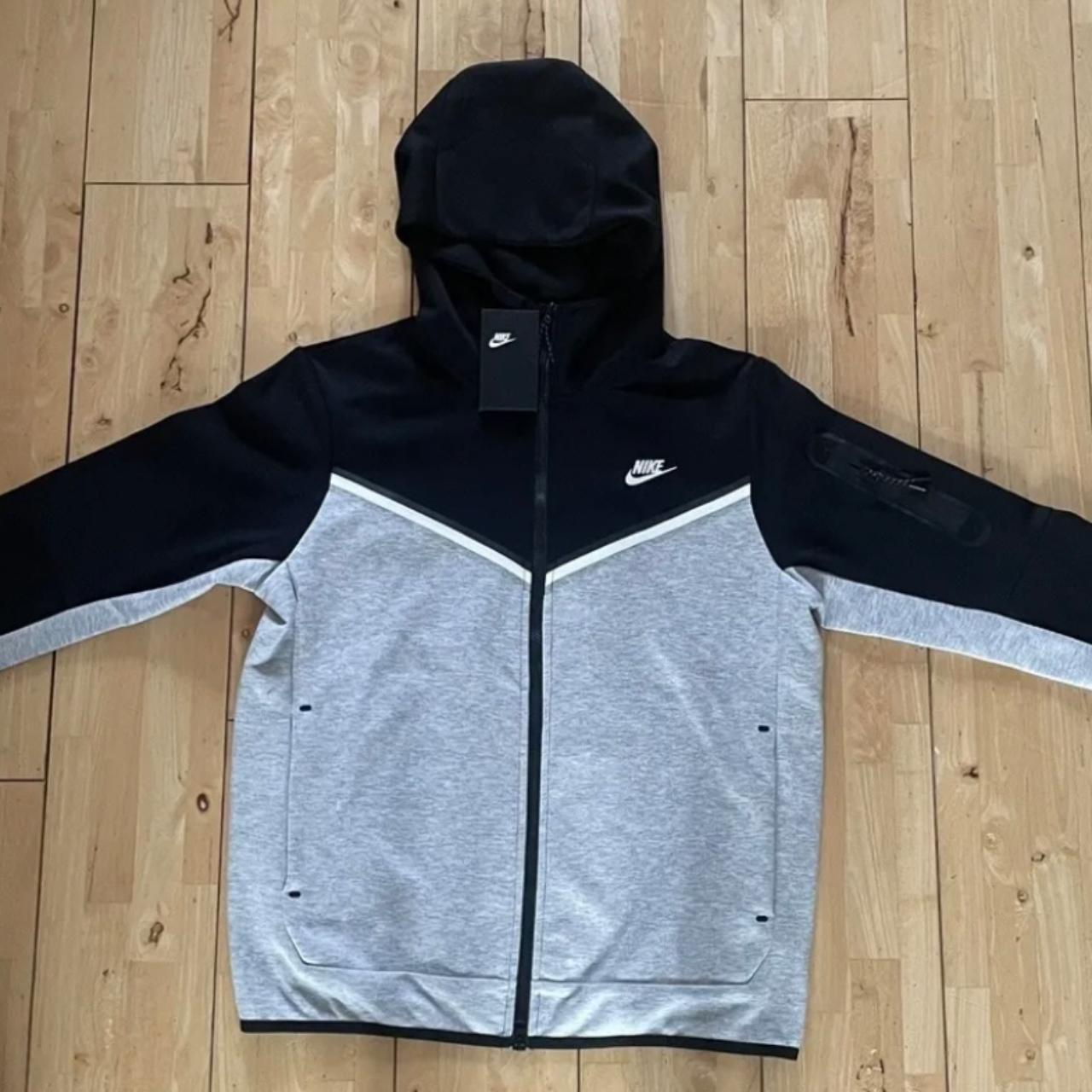 Nike Grey and Black Tech Fleece Full Tracksuit | M/S - Depop