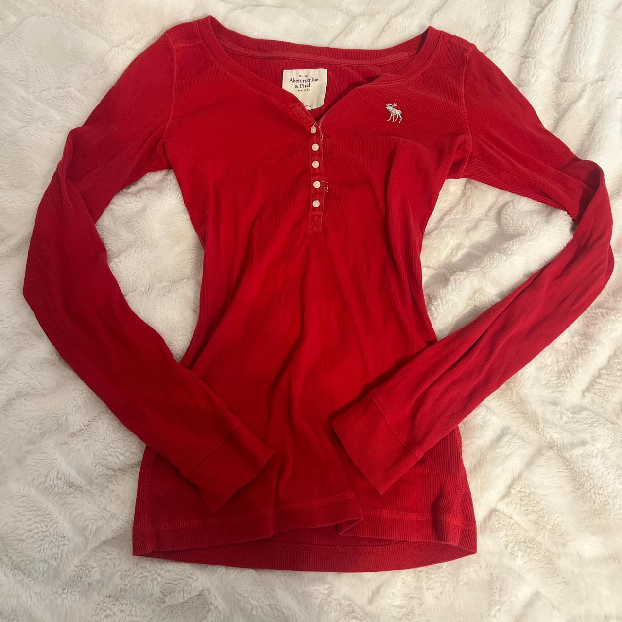 Vintage Abercrombie and Fitch Long Sleeve Henley... - Depop