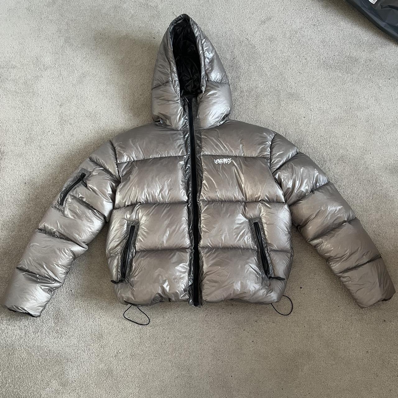 Silver Up In Flames puffer jacket #pufferjacket Got... - Depop