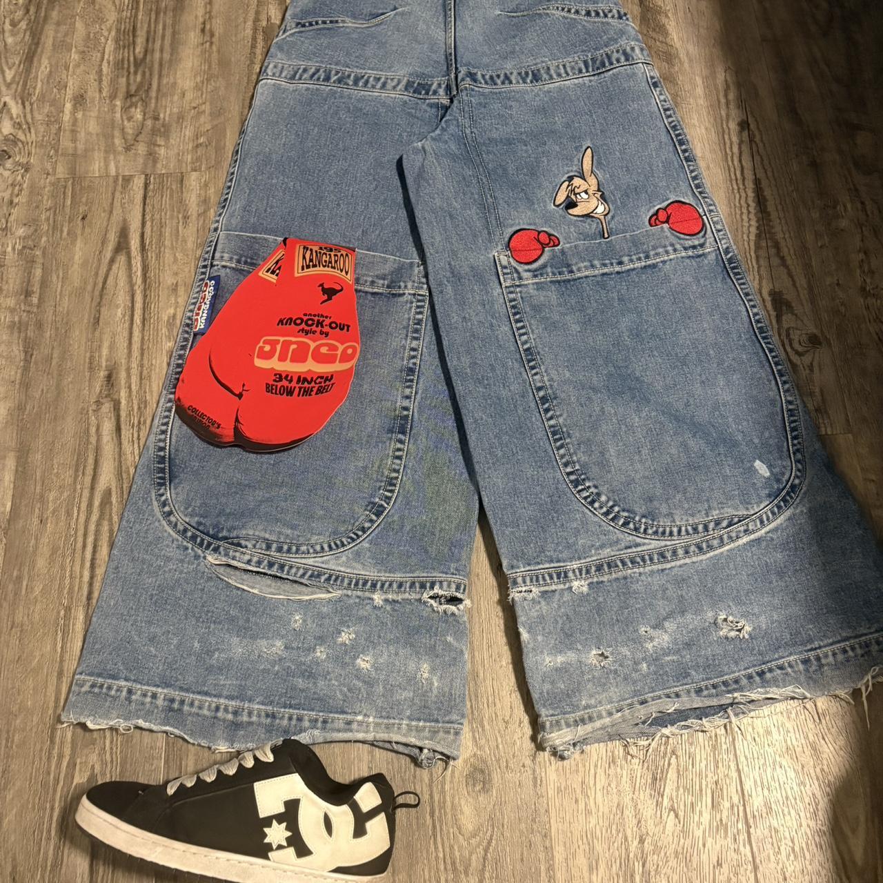 Good condition blue jnco kangaroos size 12 shoe for... - Depop