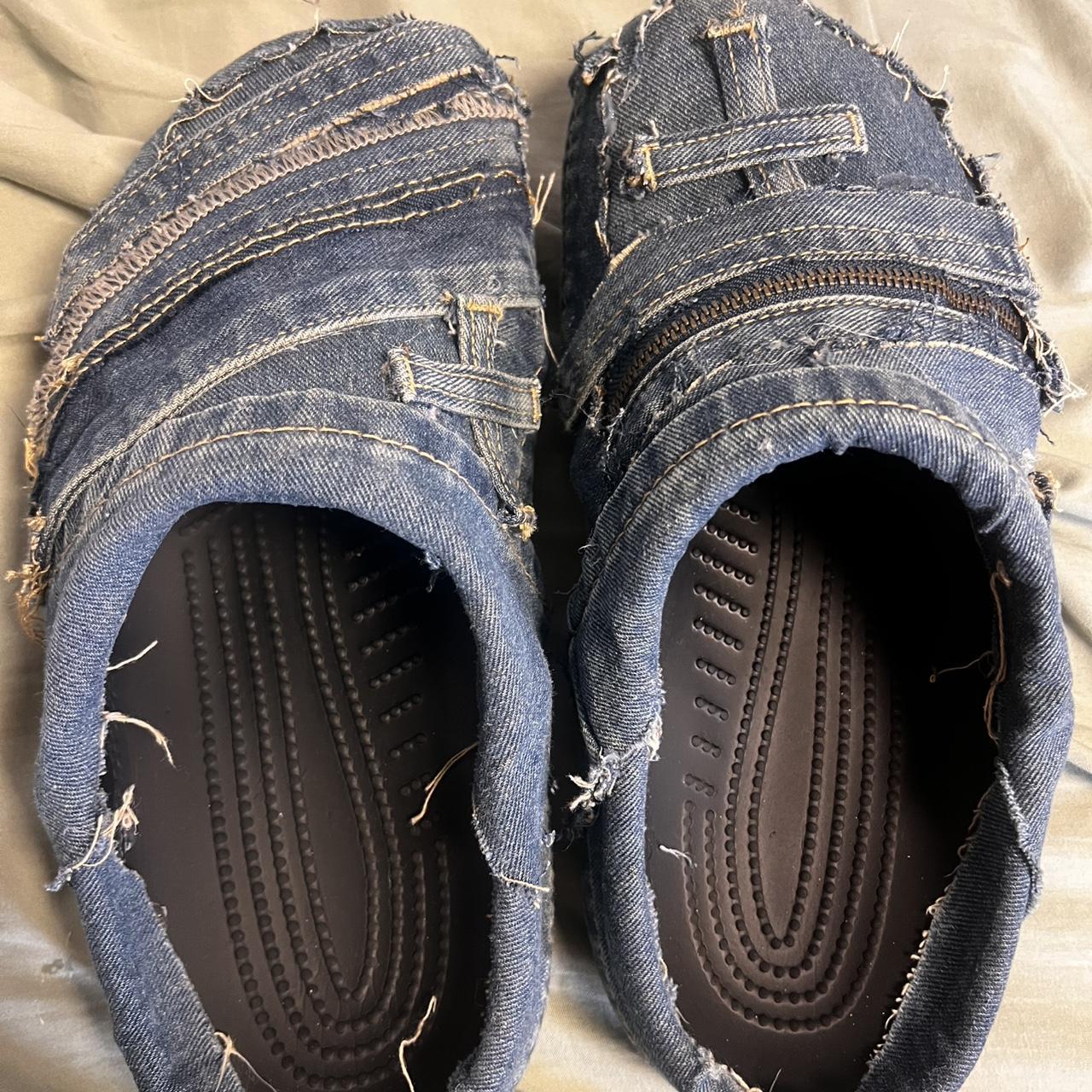 Custom denim crocs #denim #crocs | Depop