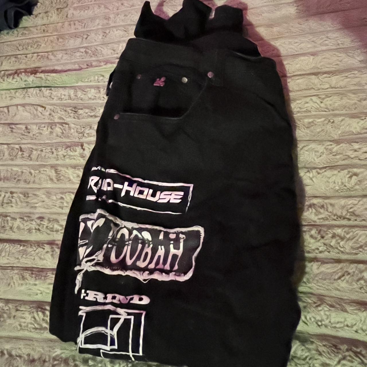 Black patch work pants #emo #punk | Depop