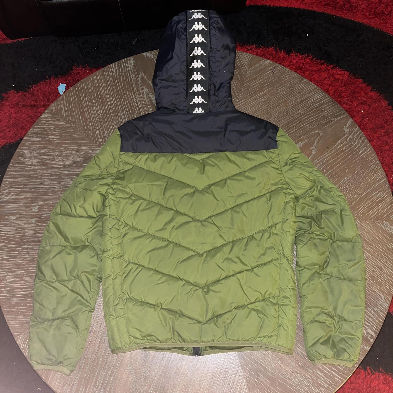 Green kappa puffer jacket - Depop