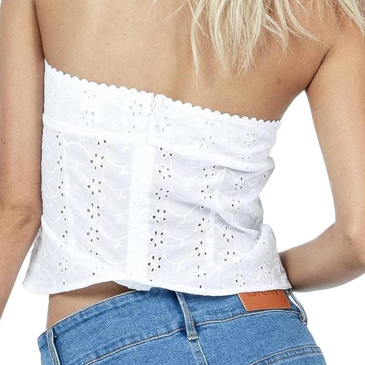 Brand new, unworn, white tube top. Comes in 3 sizes. - Depop