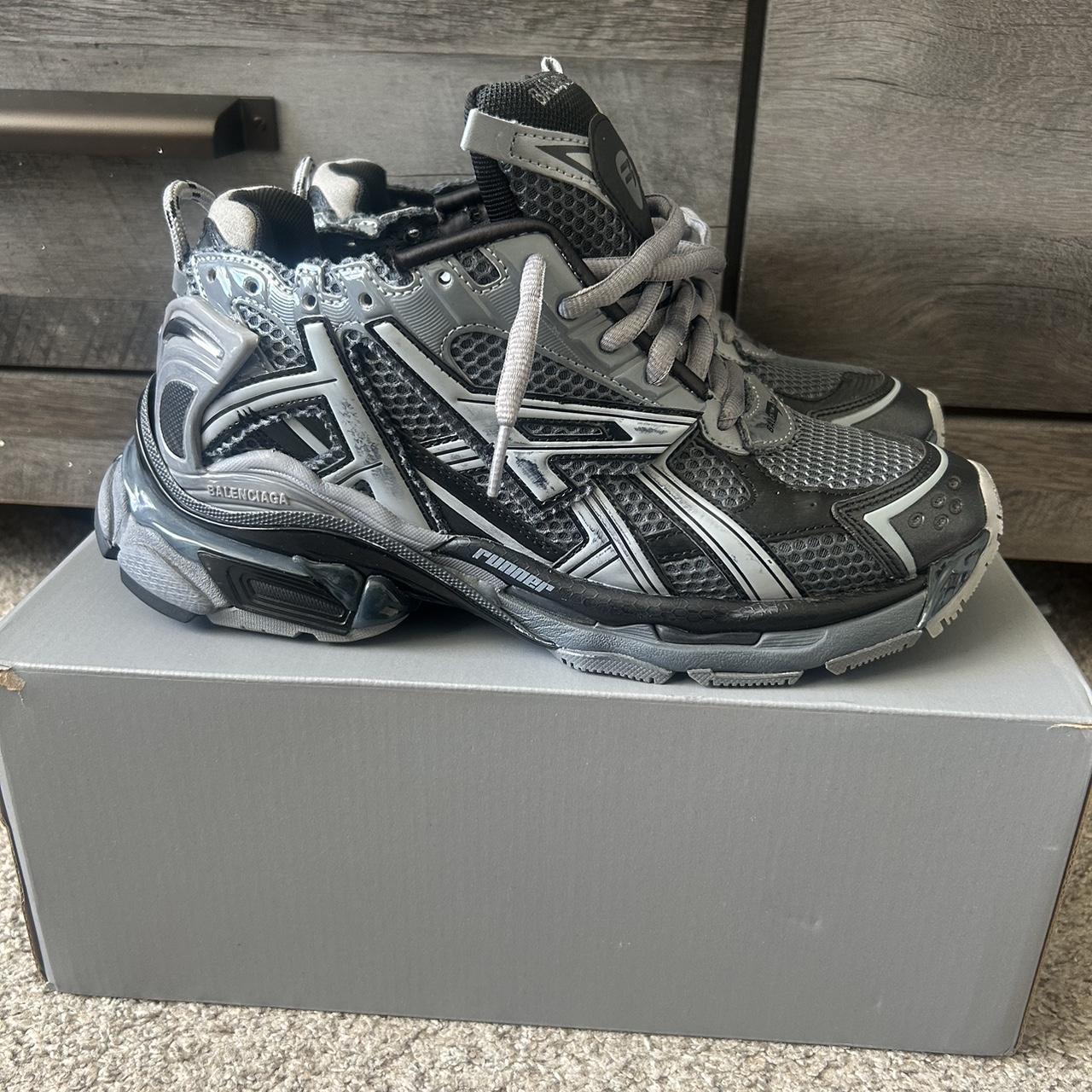 balenciaga runners grey and black - Depop