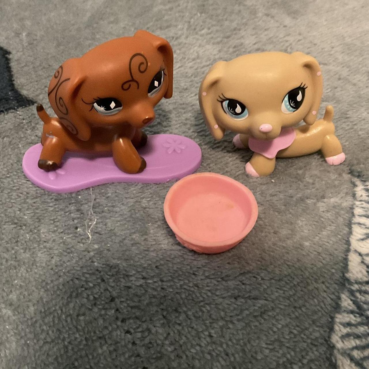 Littlest Pet Shop puppy dog set - brown and pink -... | Depop