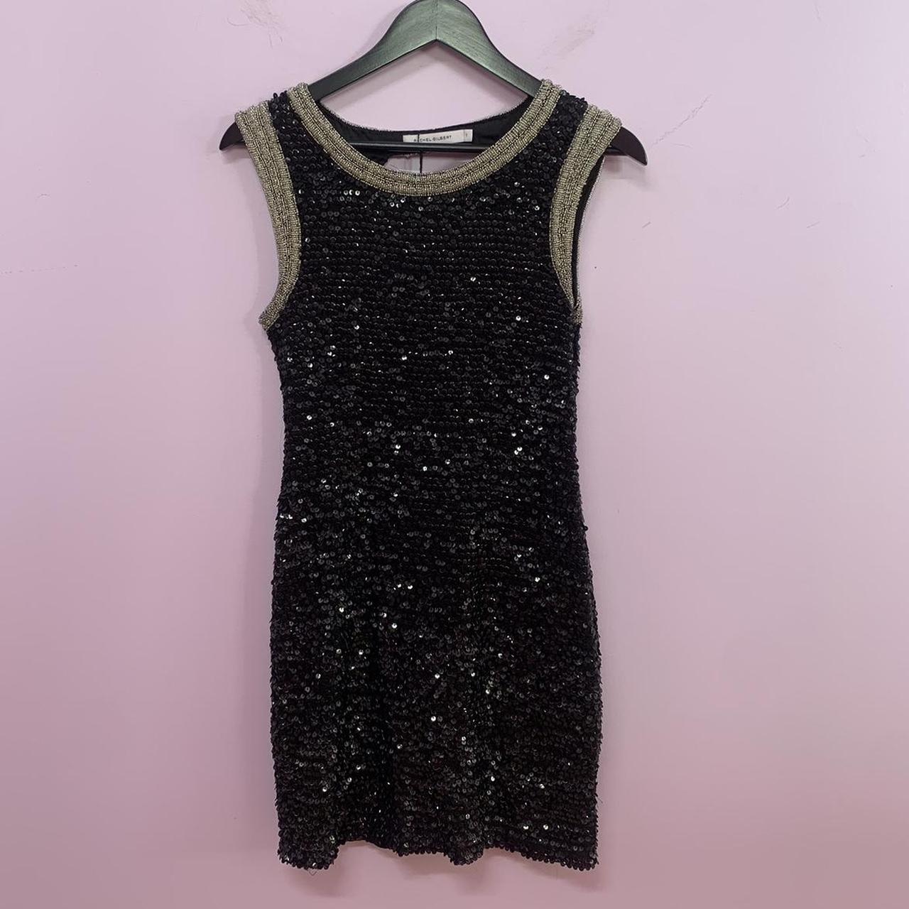 Rachel Gilbert mini sequin dress in black! Size 8.... - Depop