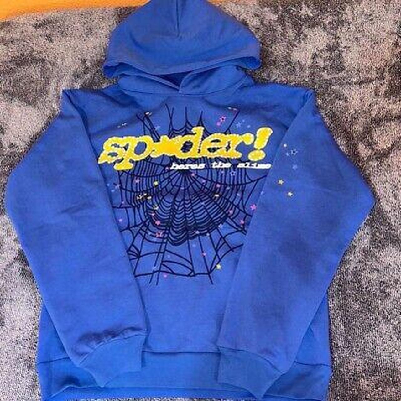 Spider Worldwide blue hoodie #SpiderWorldwide - Depop