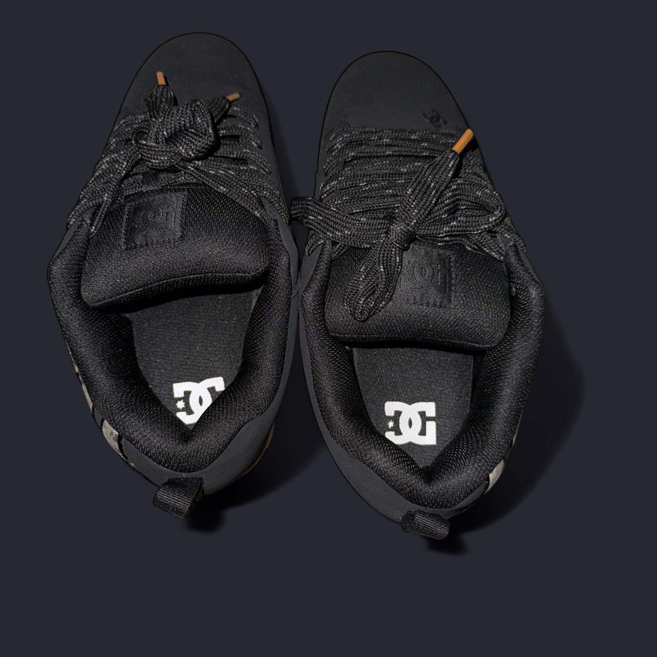 Black and grey DC Shoes skateboarding trainers... | Depop