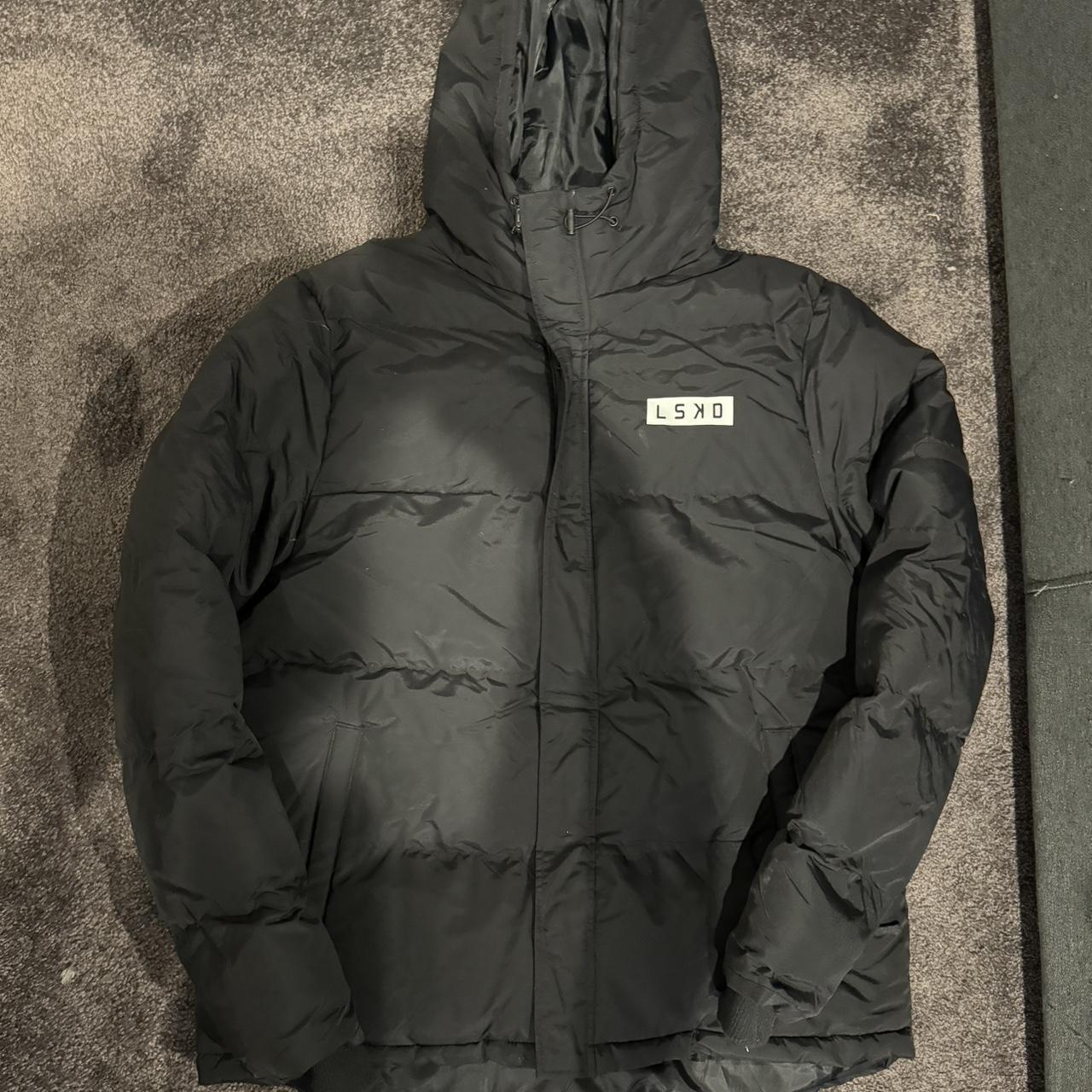 Black LSKD puffer jacket worn once, fits normal,... - Depop