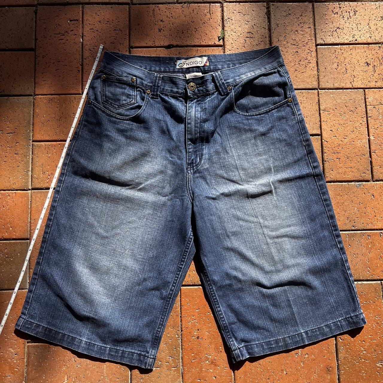 Indigo 30 dark blue baggy jorts. These jorts have an... - Depop