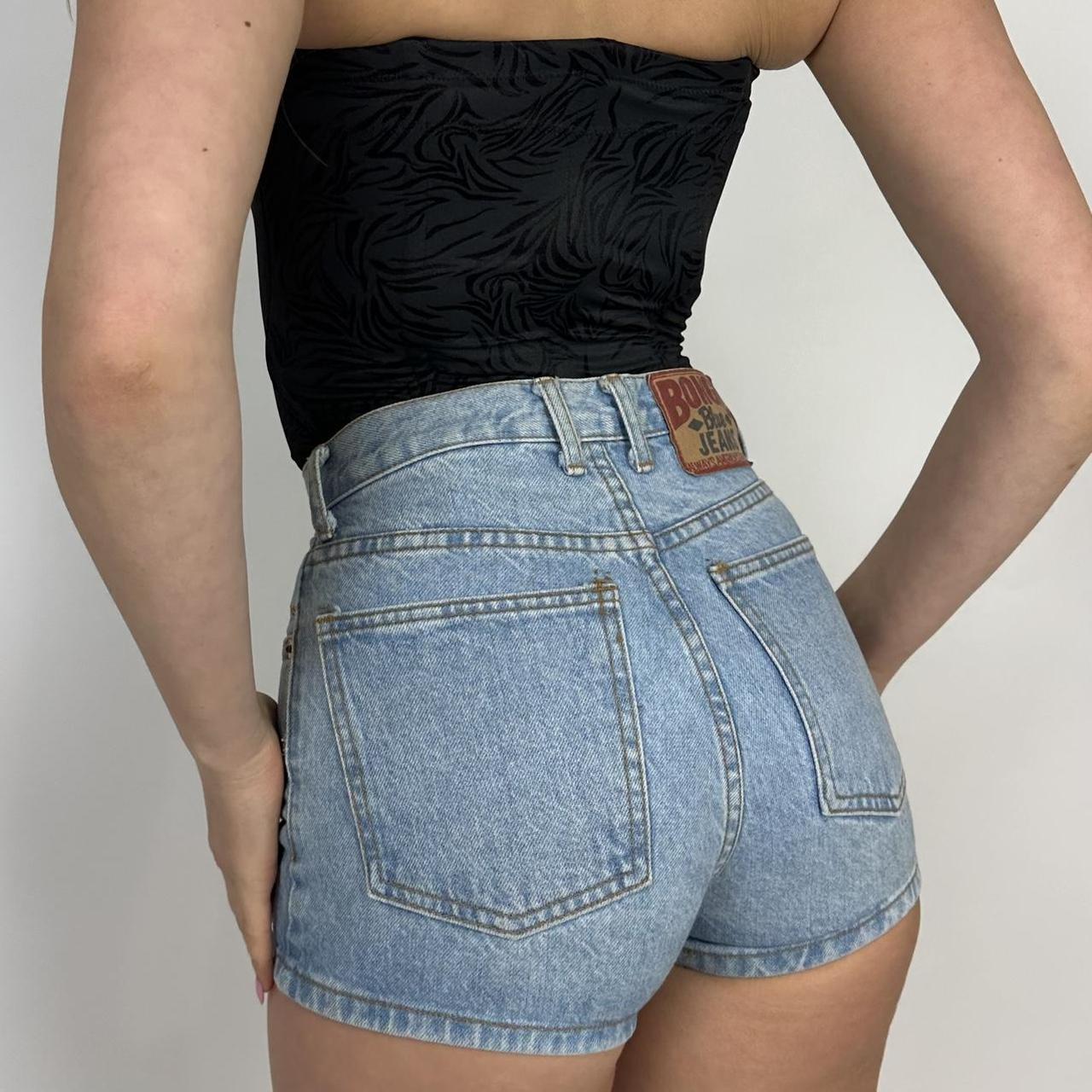 VINTAGE 90'S LIGHT WASH DENIM SHORT SHORTS (XS) By... - Depop