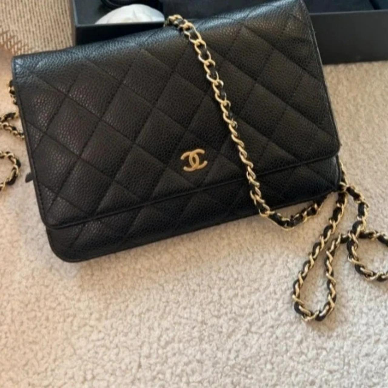 Bag chanel wallet on chain grainé chanel wallet on... - Depop