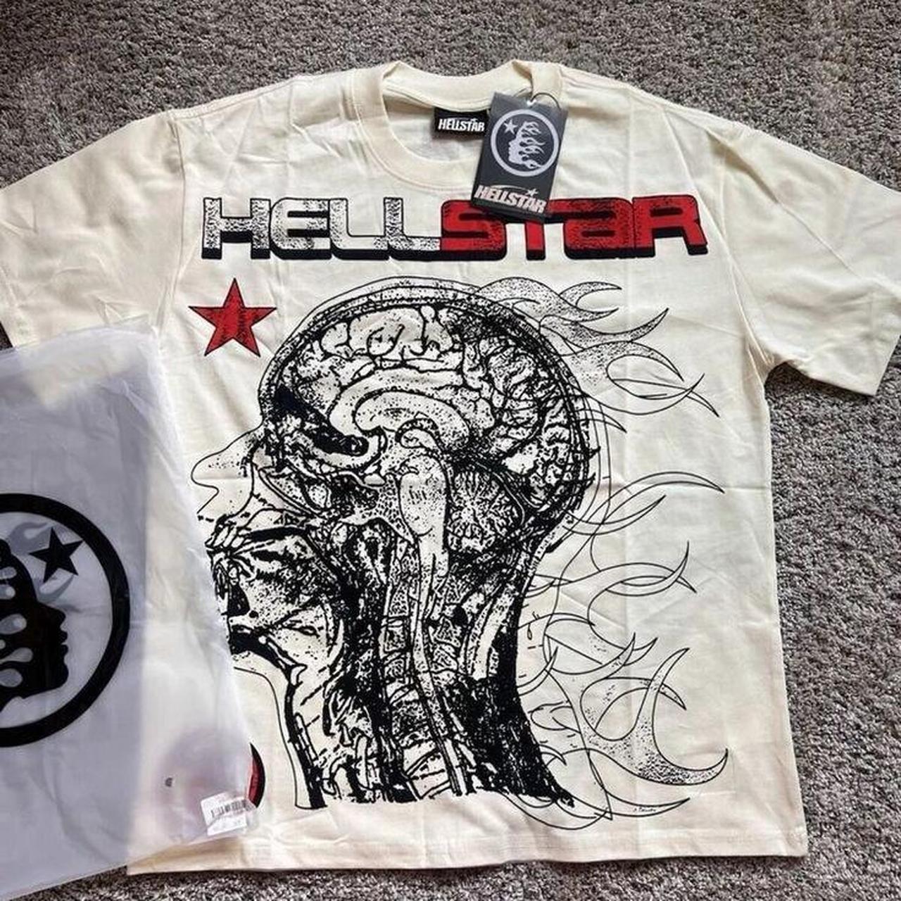 Black and white Hellstar shirt and White and red... | Depop