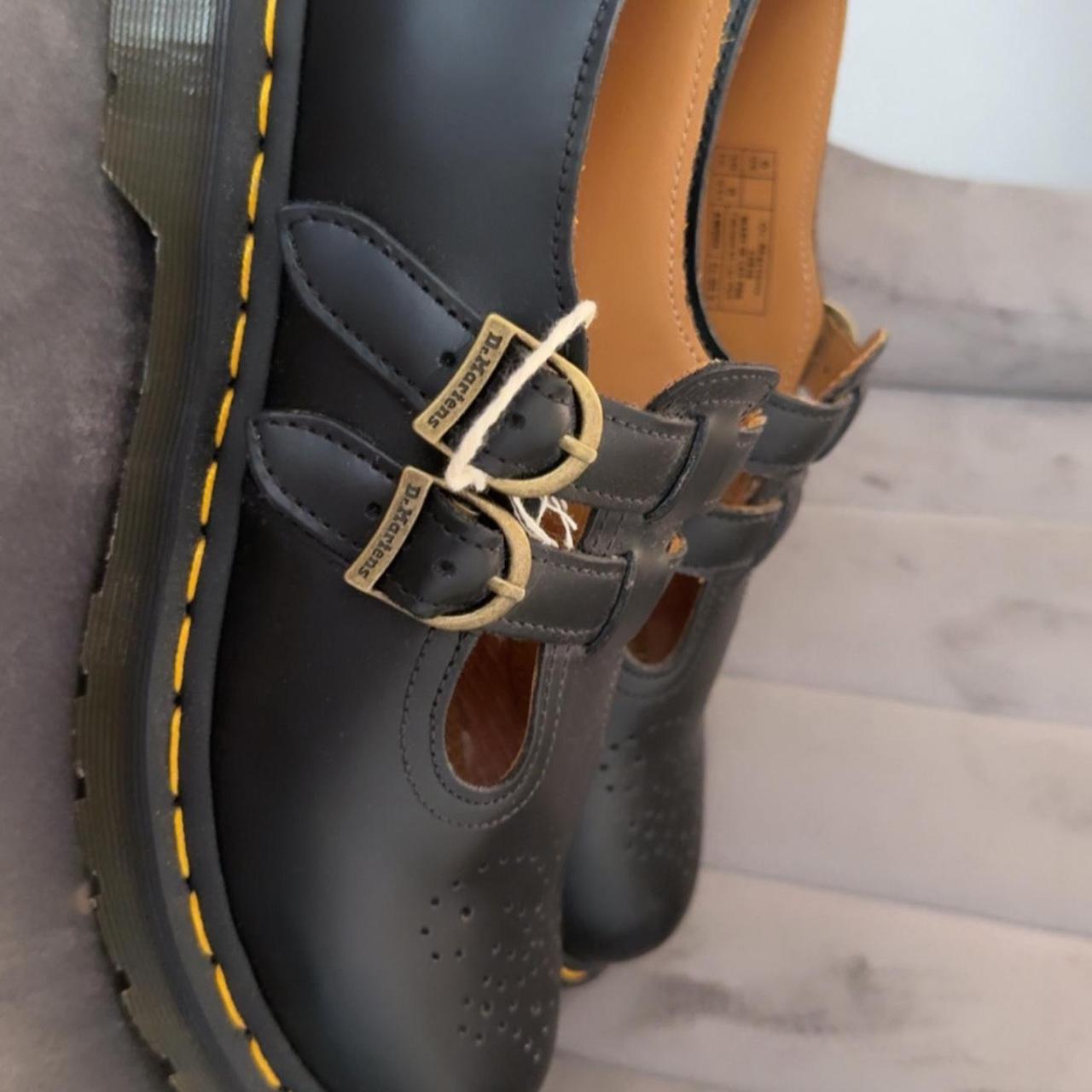 black Mary Jane doc martin shoes whith yellow... | Depop
