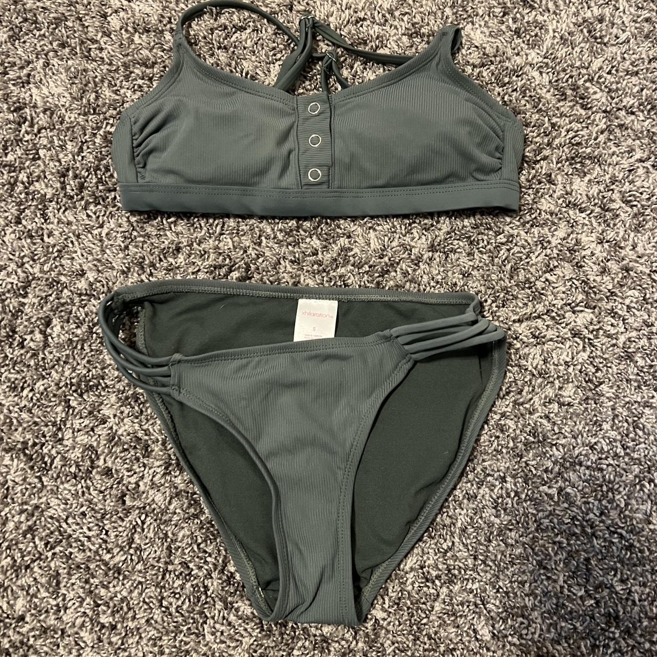 Women’s Target Green Button Up Bikini Full coverage... - Depop