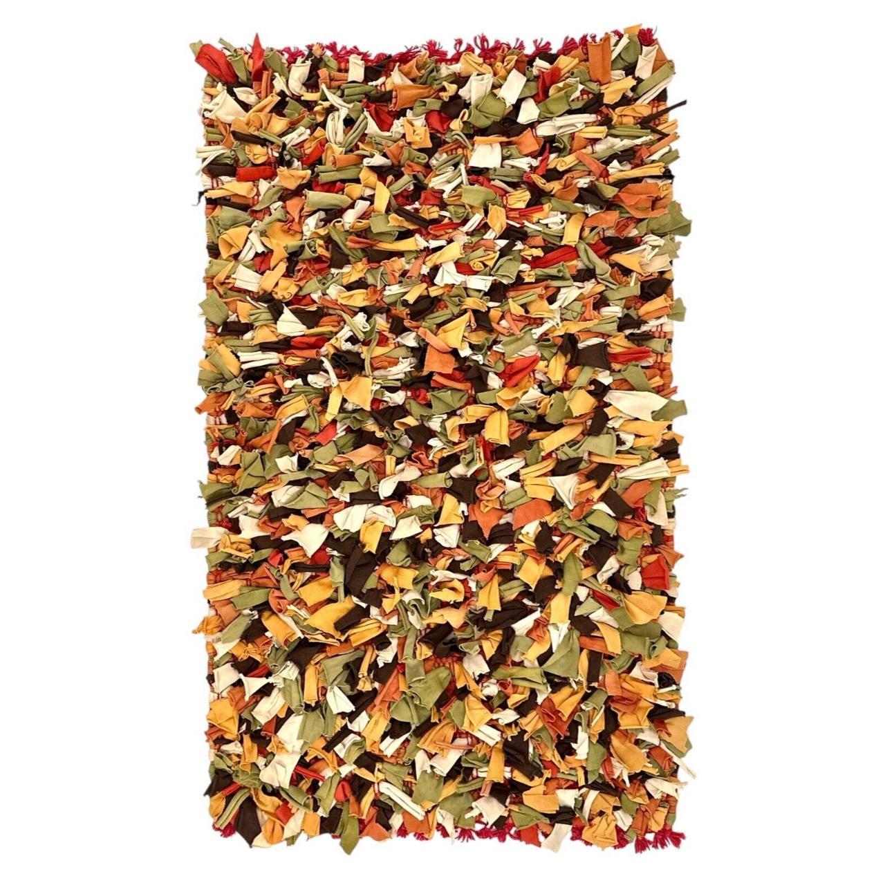 Pier 1 Cotton Shag Throw Rug 20"x34" Autumn Colors.... - Depop